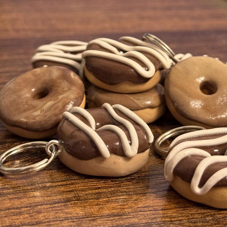 Handcrafted Donut Keychain - Etsy