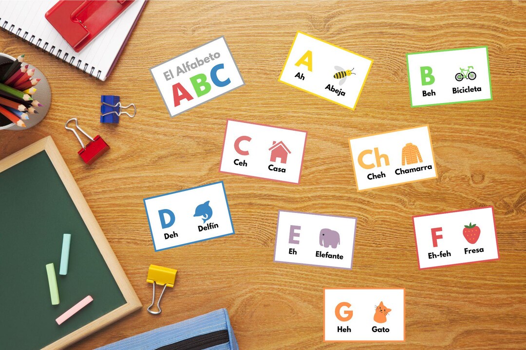Spanish Alphabet Flashcards - Tarjetas Del Alfabeto Español - Etsy