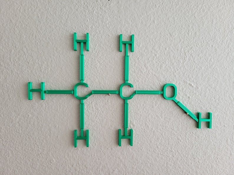 Alcohol Molecule Wall Decor Ethanol Alcohol Molecule Wall | Etsy