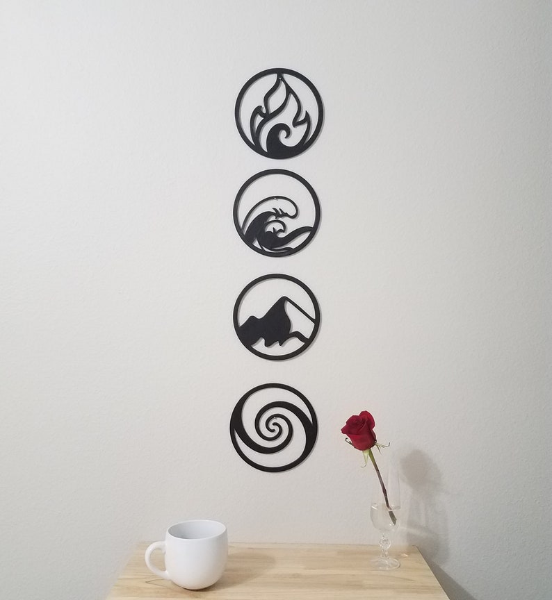 Four Elements Wall Decor | Circular Wall Art | Home Decor | 3D Printed ...
