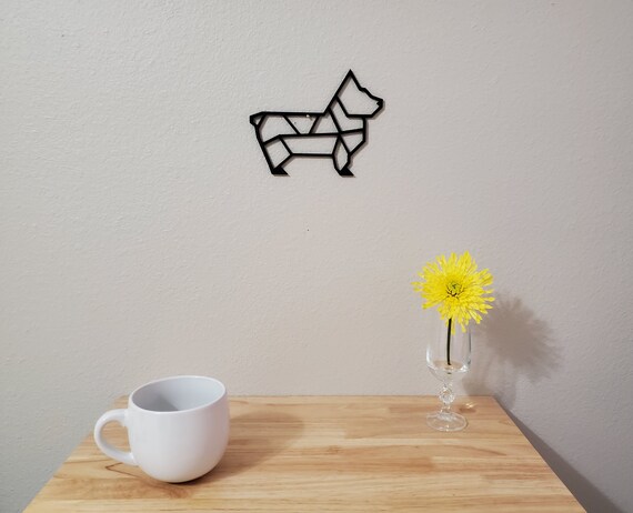 Corgi Wall Art Geometric Corgi 3D Printed Dog Cute Home | Etsy