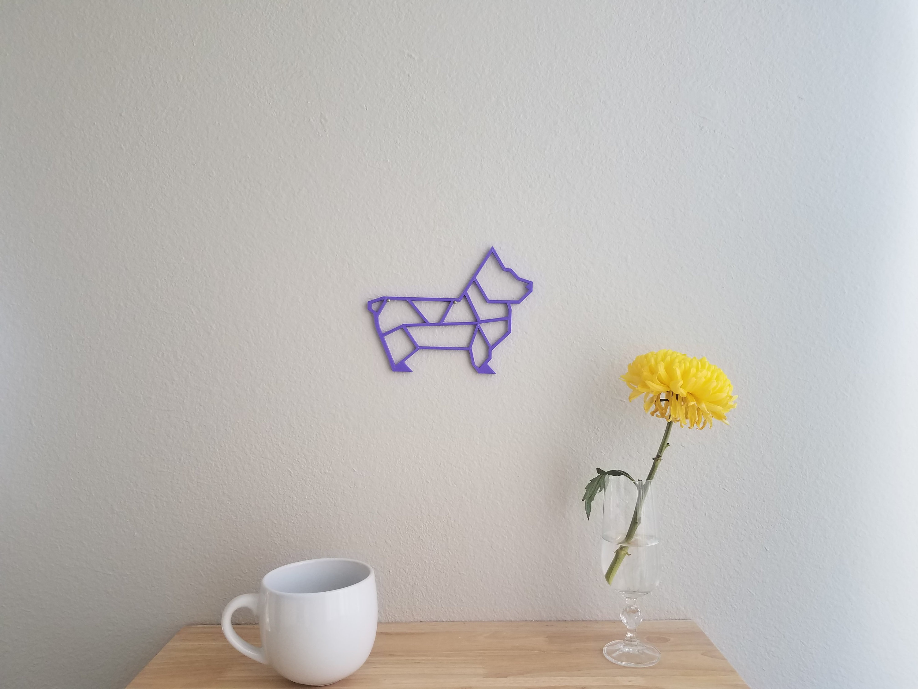 Corgi Wall Art Geometric Corgi 3D Printed Dog Cute Home | Etsy