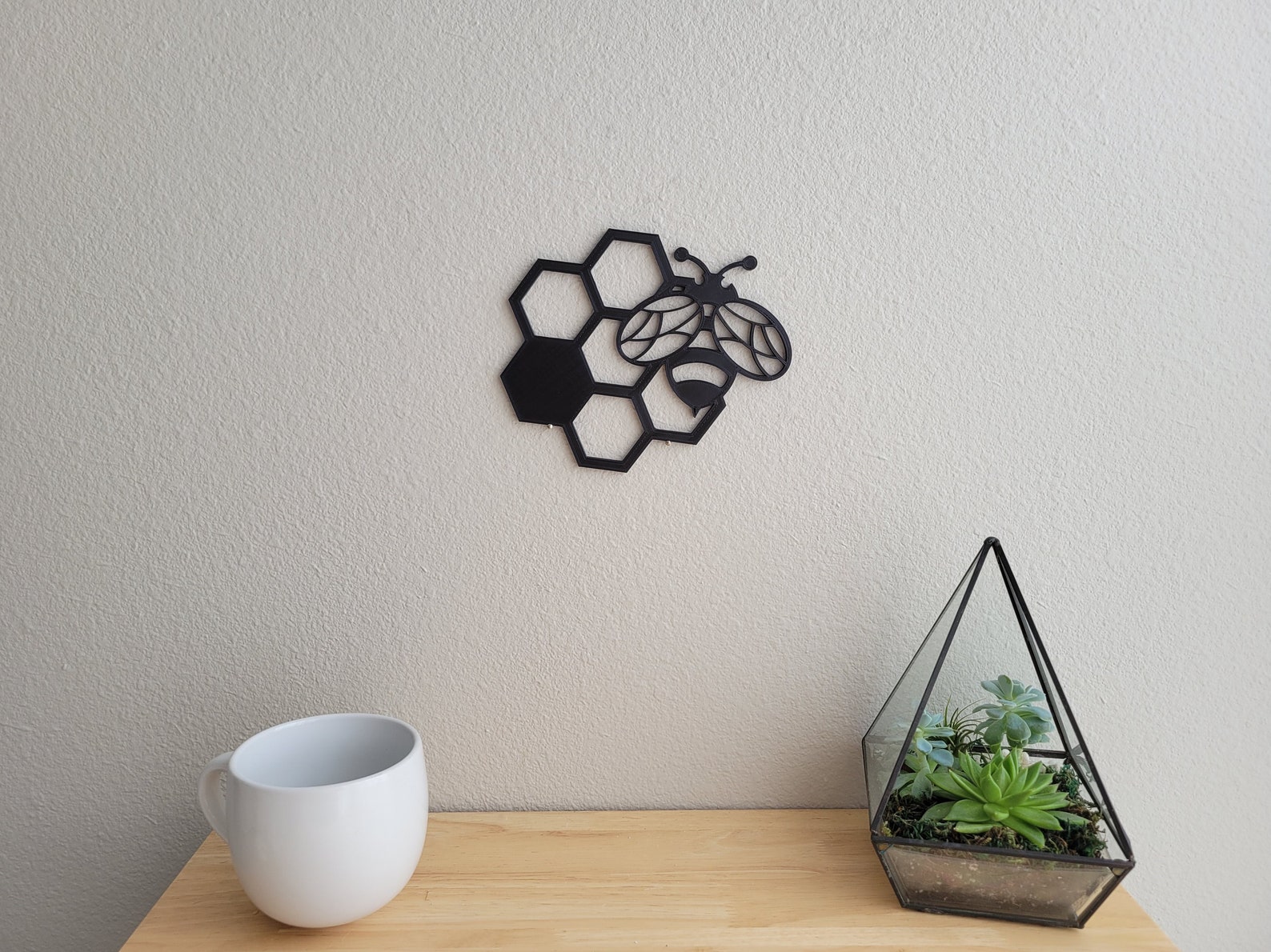 Bee Honeycomb Wall Art Six Honeycomb Bee Wall Art Honey | Etsy