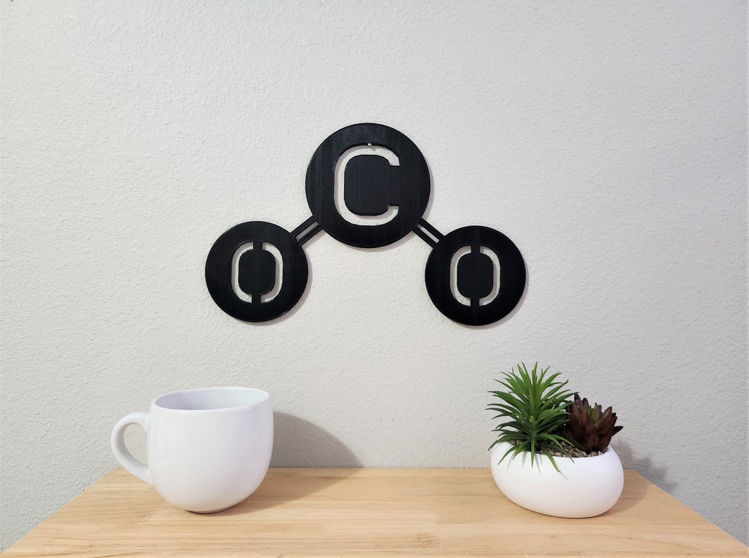 Carbon Dioxide Molecule Wall Art | Carbon Molecule | CO2 Molecule | 3D ...
