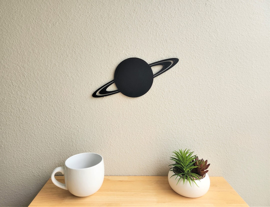Saturn Wall Art | Planet Silhouette Decor | Outer Space Art | Galaxy ...