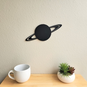 Saturn Wall Art | Planet Silhouette Decor | Outer Space Art | Galaxy ...