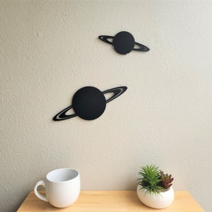 Saturn Wall Art | Planet Silhouette Decor | Outer Space Art | Galaxy ...