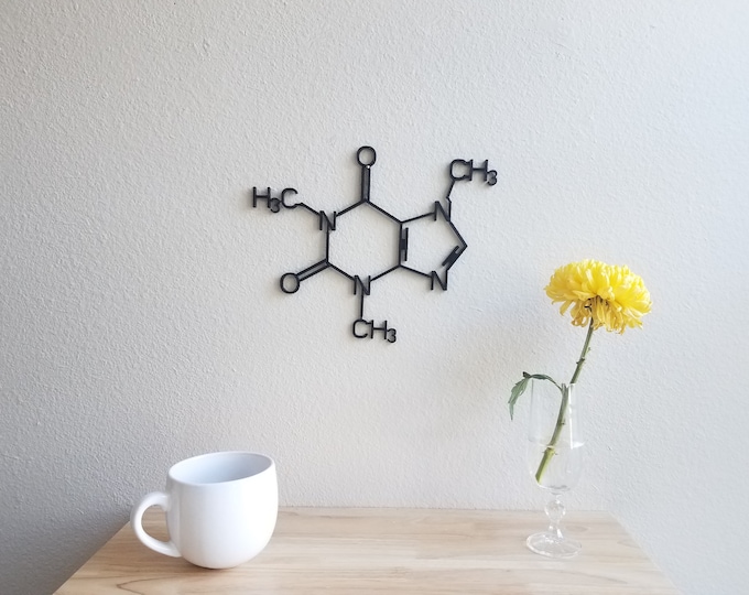 Caffeine Molecule Wall Decor | Caffeine Molecule Wall Art | Coffee ...