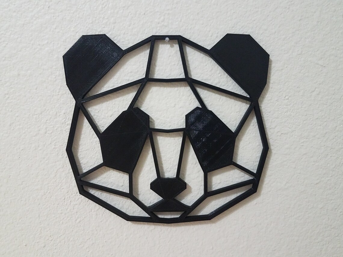 Panda Wall Art Geometric Panda Head 3D Printed Panda | Etsy