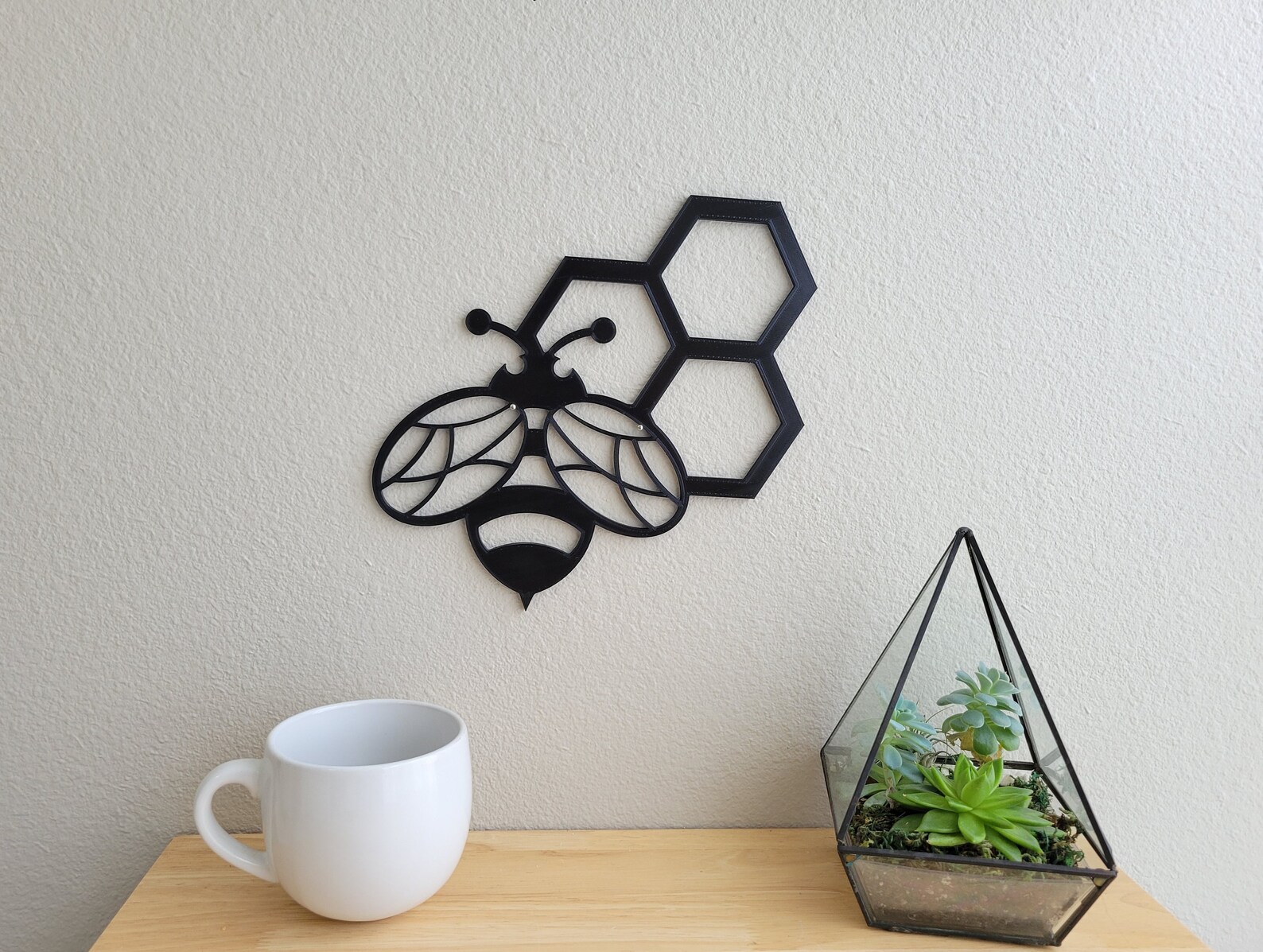 Bee Honeycomb Wall Art Three Honeycomb Bee Wall Art Honey | Etsy