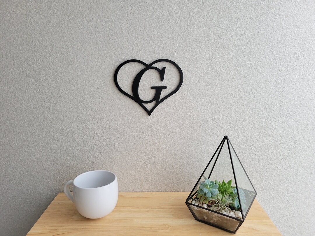 Heart Wall Art | Heart Name Sign | Heart Letter | Custom Name Sign ...