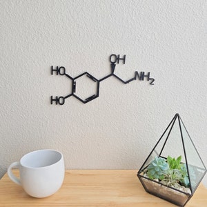 Norepinephrine Molecule | Molecule Wall Art | Molecule Decor ...