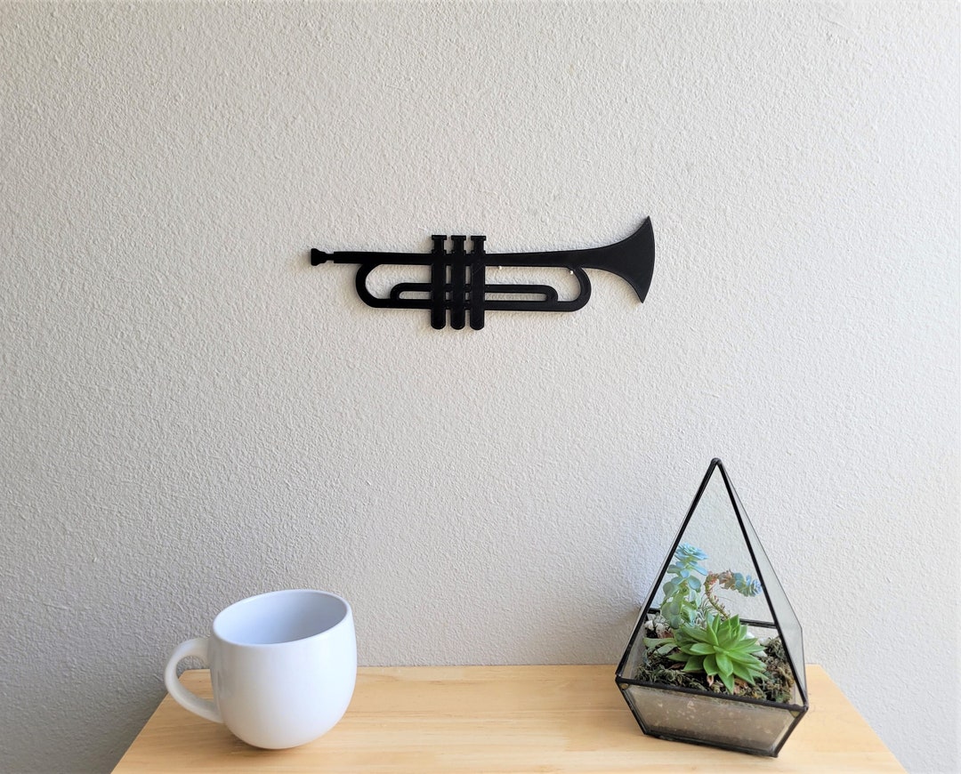Trumpet Wall Art | Trumpet Silhouette Decor | Musical Wall Art | Cute ...