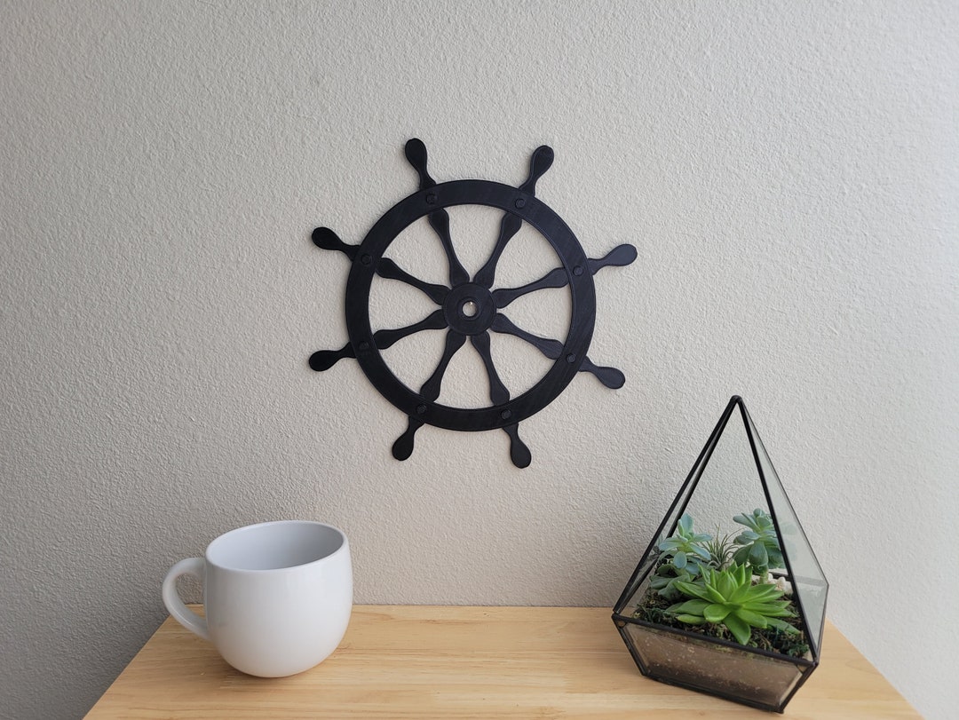 Ship Wheel Wall Decor | Nautical Home Decor | 3D Printed Wall Art ...