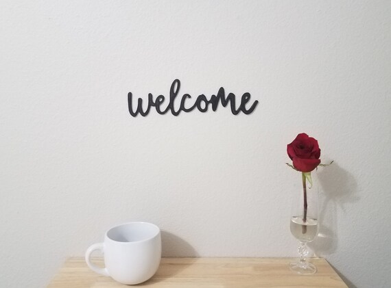 Welcome Word Sign Welcome Wall Sign Custom Welcome Wall | Etsy