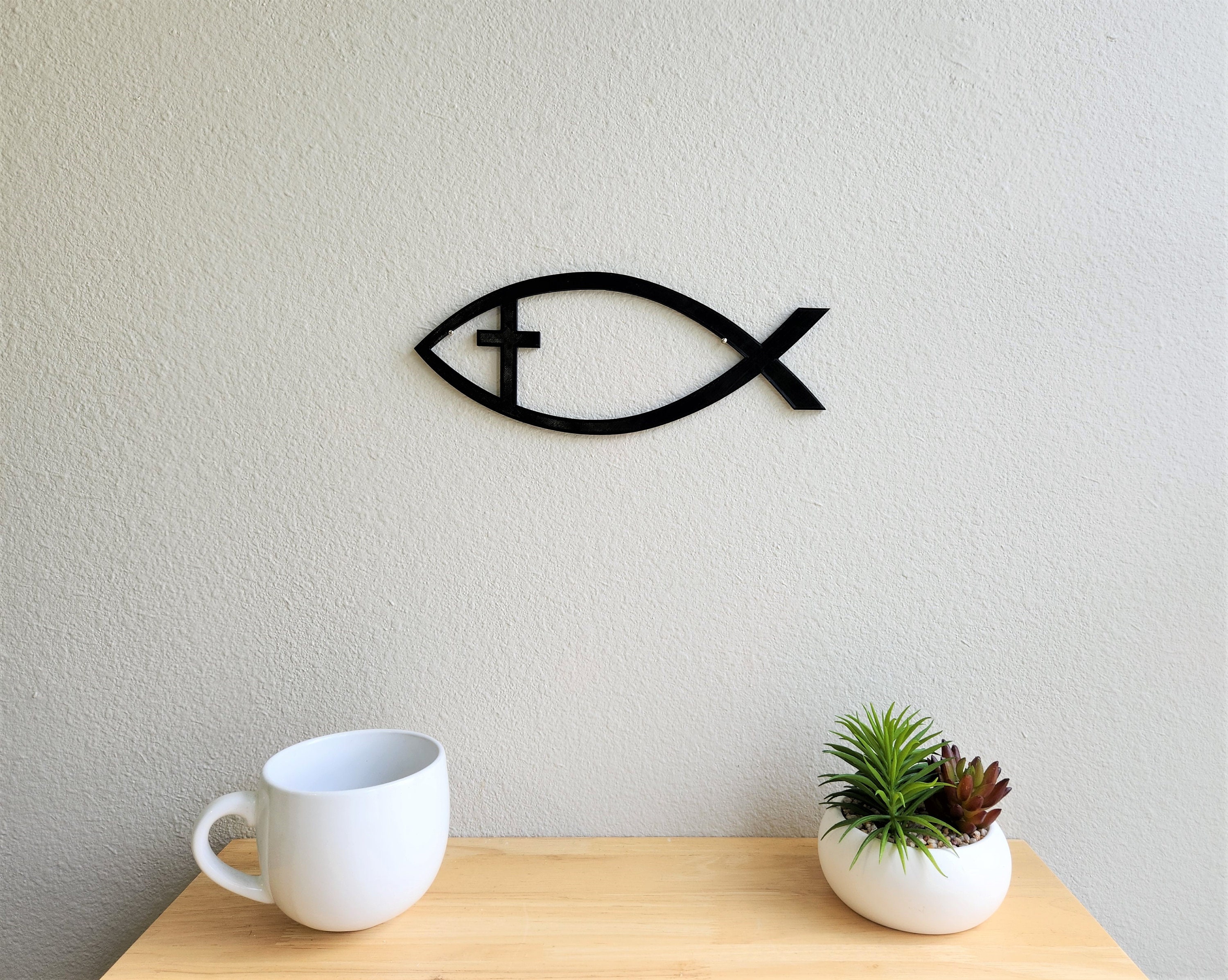 Catholic Fish Wall Art | Christian Fish Decor | Catholic Wall Art ...
