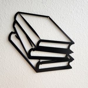 Book Stack Wall Art | Cute Book Wall Decor | Open Book Art | Reading ...