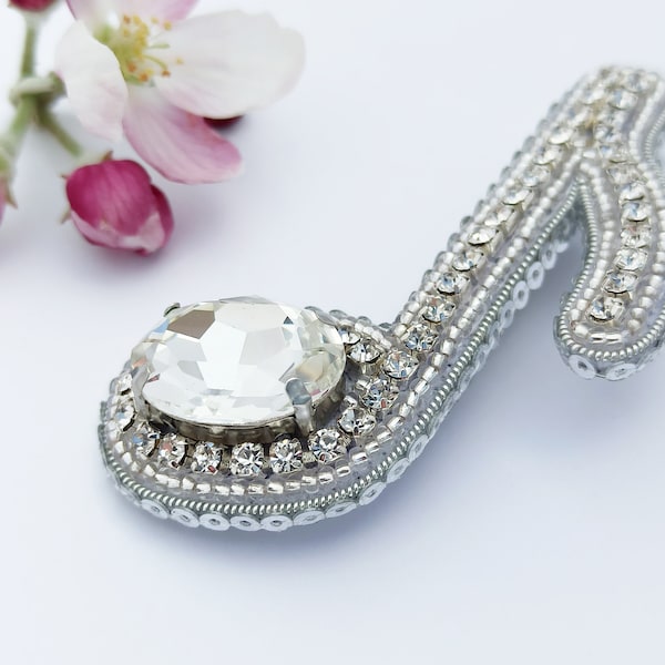 Music Note Brooch - Etsy