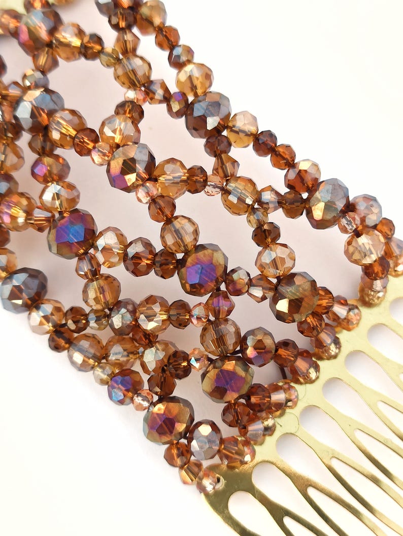 Beaded Double Hair Comb: Crystal Accent French Twist Clip - Etsy