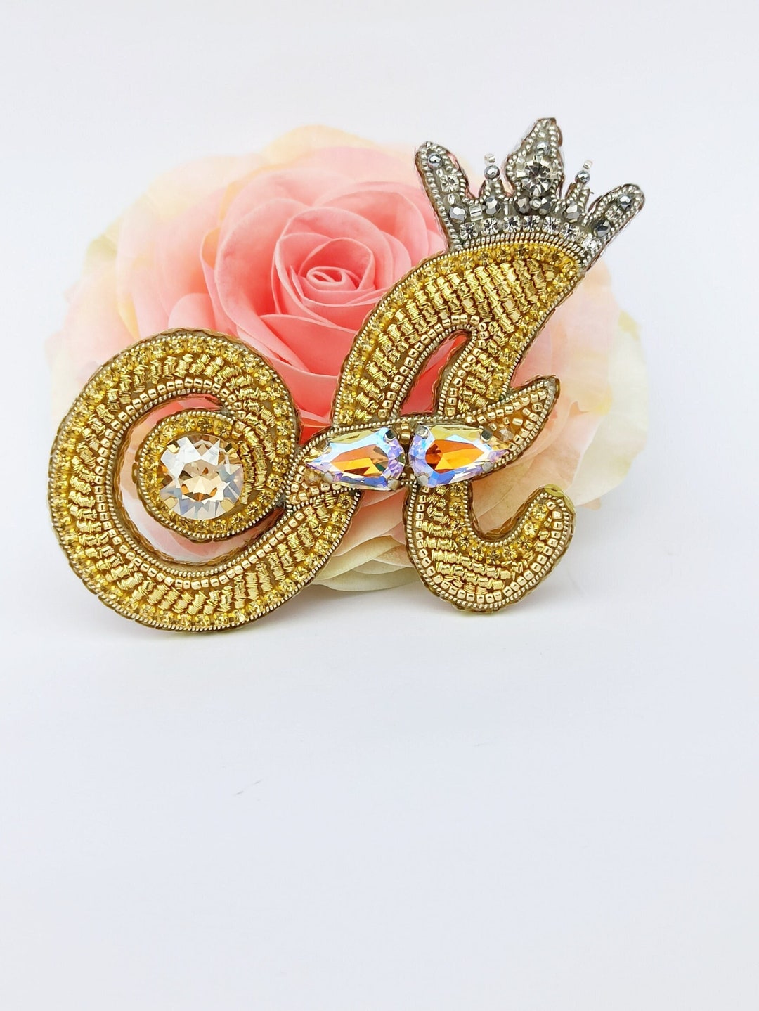 Personalized Letter A Letter A Brooch Personalized Pin Embroidered ...