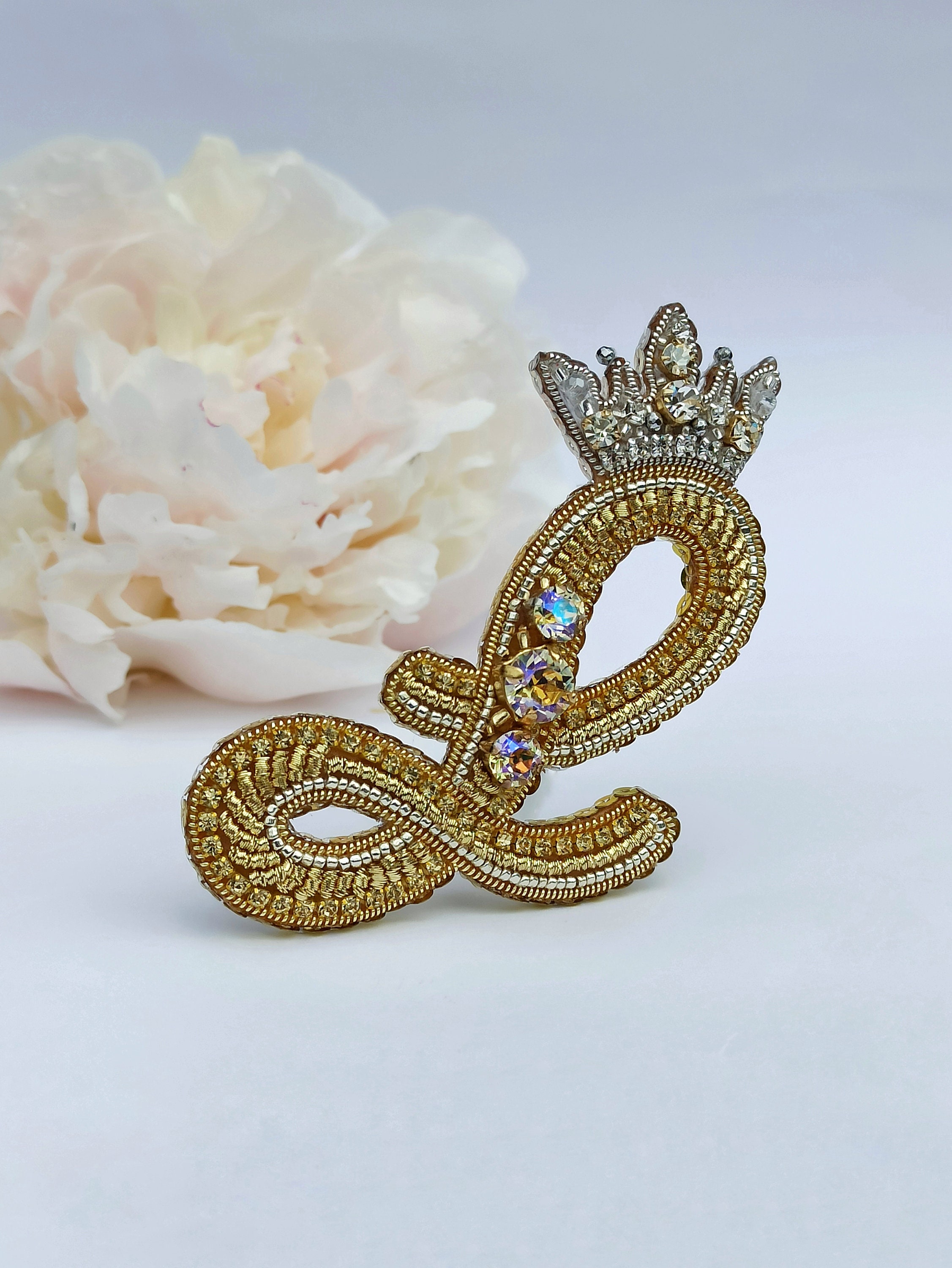 Personalized Letter L Letter L Brooch Embroidered Brooch Letter Brooch ...