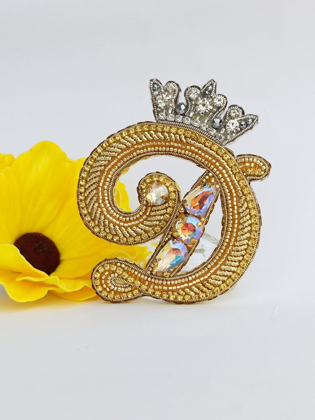 Personalized Letter D Letter D Brooch Personalized Pin Embroidered ...