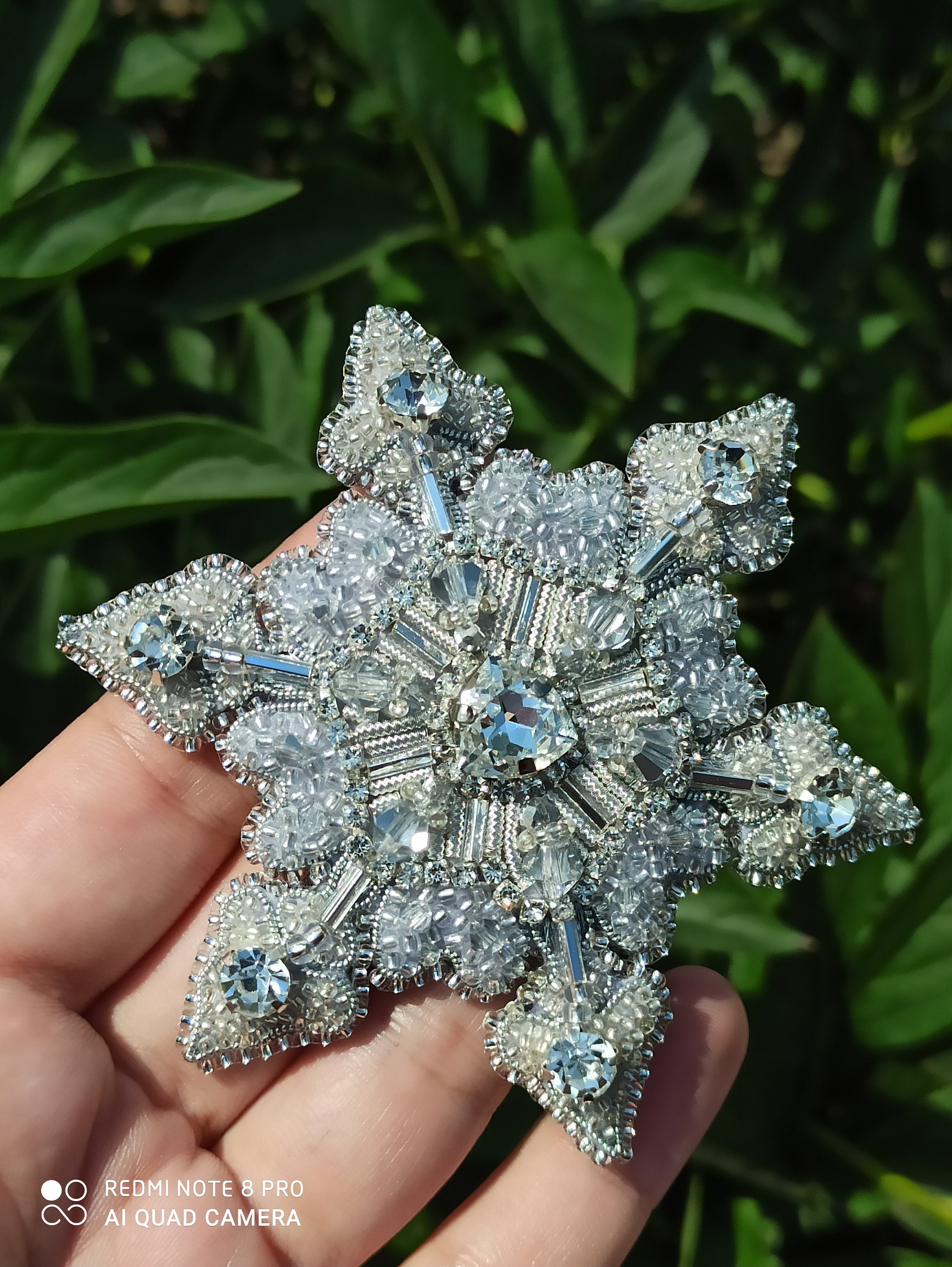 Brooch Snowflake Star Winter Christmas Brooch Decoration - Etsy