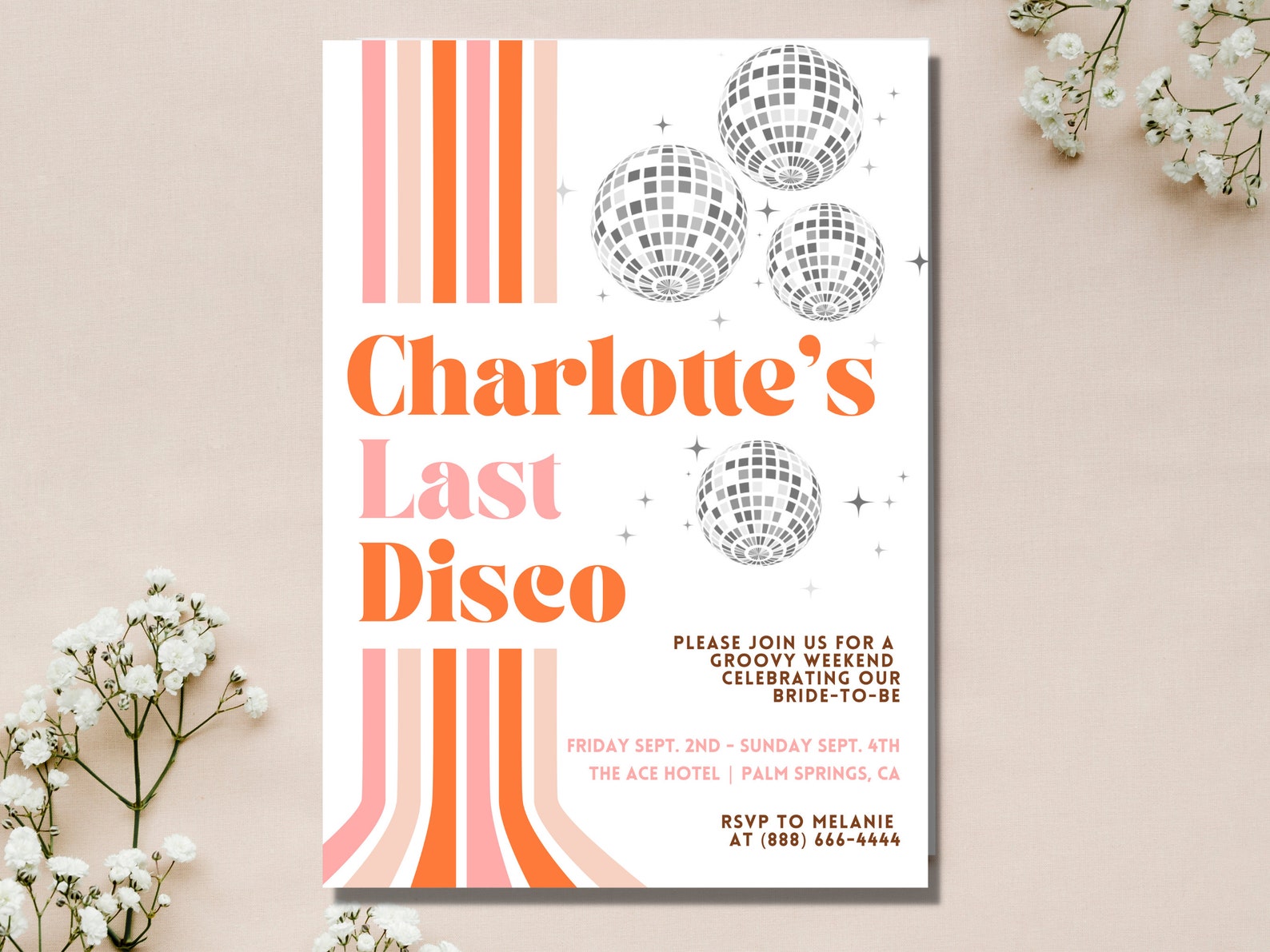 Last Disco Retro Bachelorette Invite and Itinerary // Editable - Etsy ...