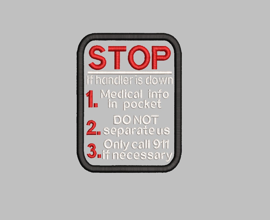 If Handler is Down, 3x4 Inch Patch, DIGITIZING FILE - Etsy