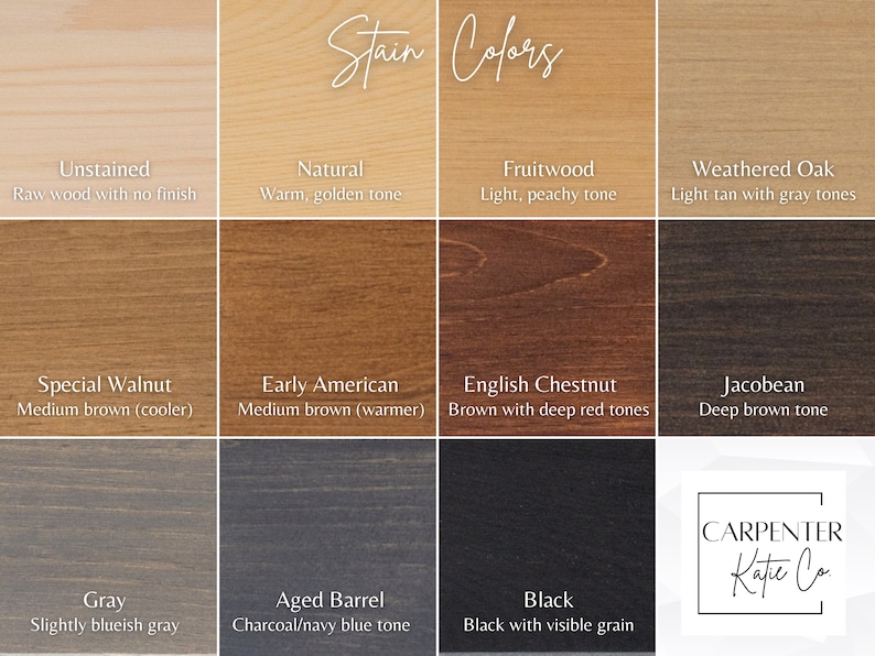 Wood Stain Swatches | Color Samples - Etsy