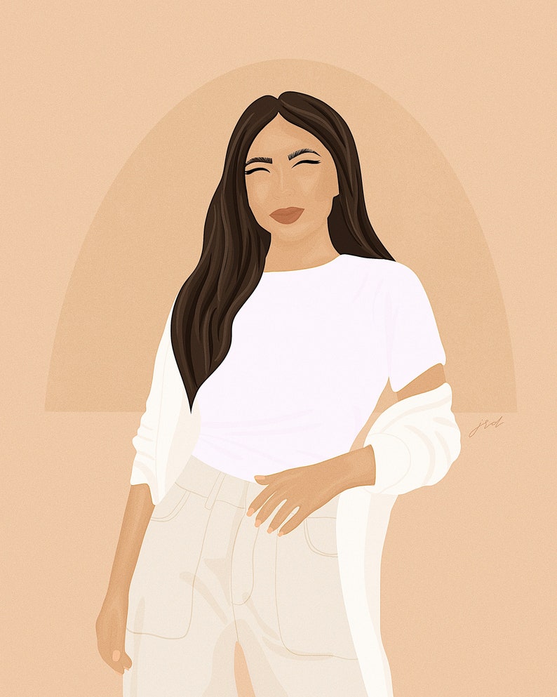 Custom Digital Portrait, Printable Digital Art, Cartoon Portrait ...