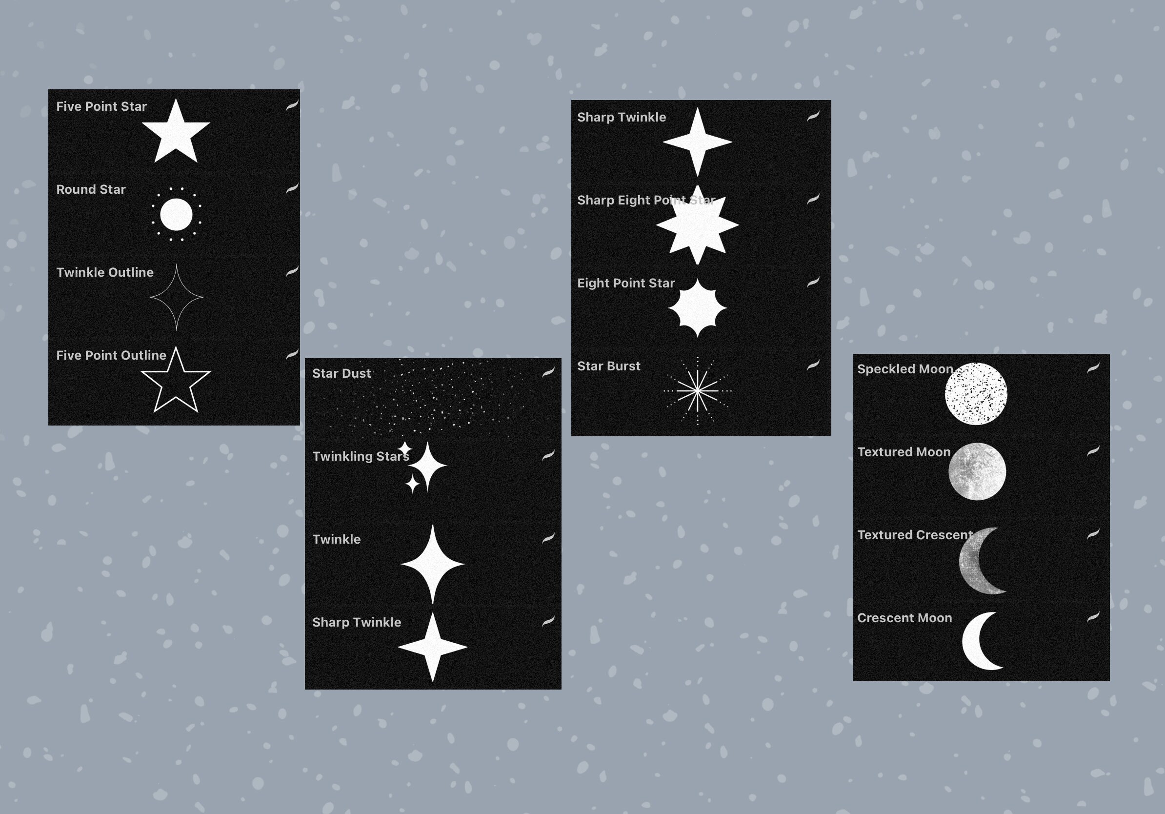 Procreate Moon and Star Stamp/brush Set | Digital Download | 15 Stamp ...