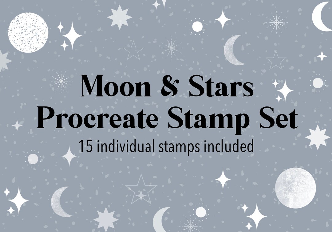 Procreate Moon and Star Stamp/brush Set | Digital Download | 15 Stamp ...