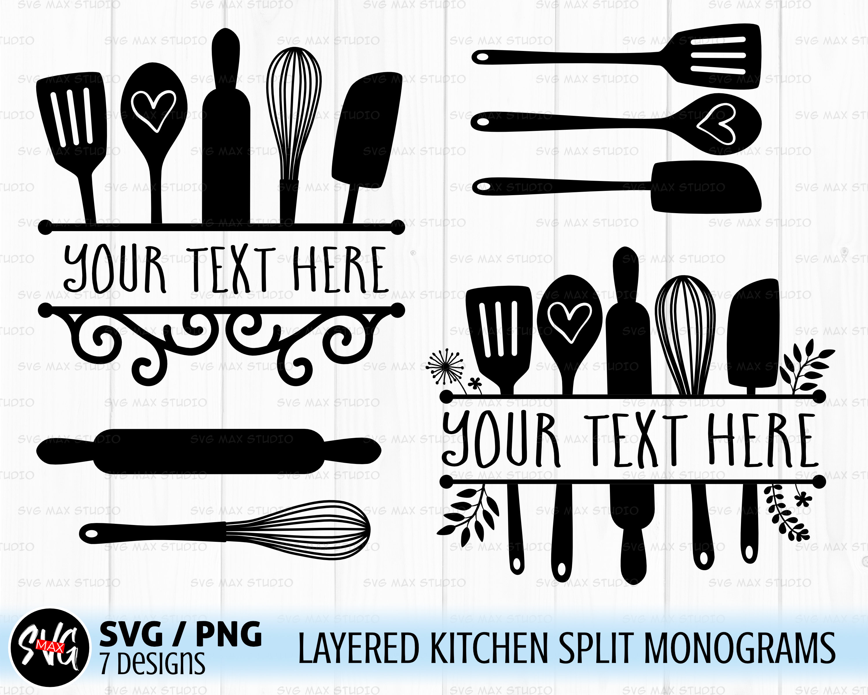 Kitchen Split Frame Svg Split Monogram Svg Kitchen Sign Svg - Etsy