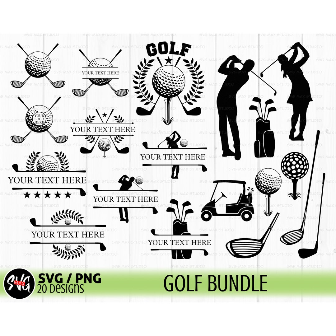 Golf Svg Bundle, Golf Monogram Svg, Split Monogram Svg, Golf Name Frame ...