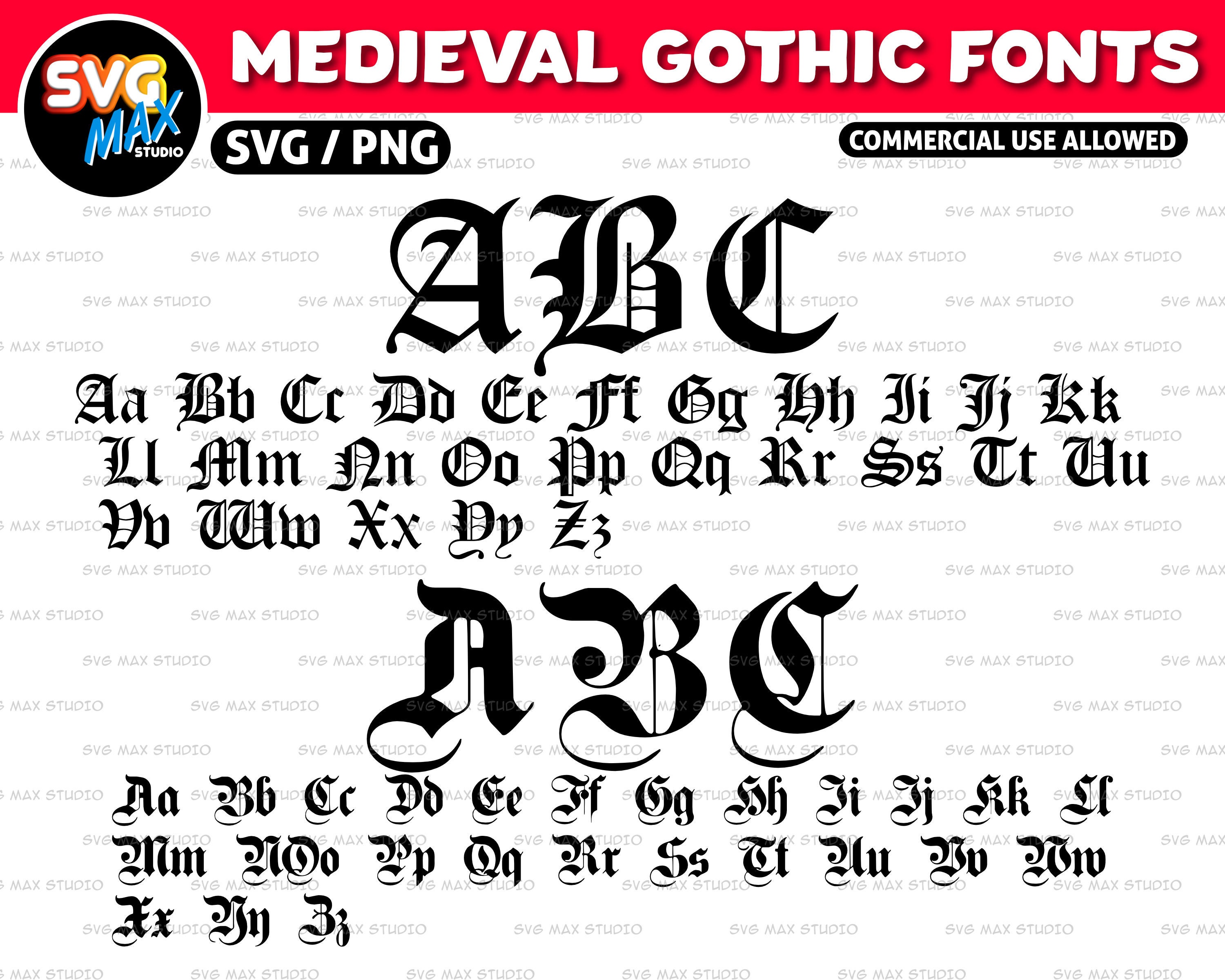 Medieval knight font English London Gothic font svg Cut | Etsy