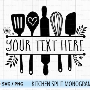 Kitchen Split Frame Svg Split Monogram Svg Kitchen Sign Svg | Etsy Canada