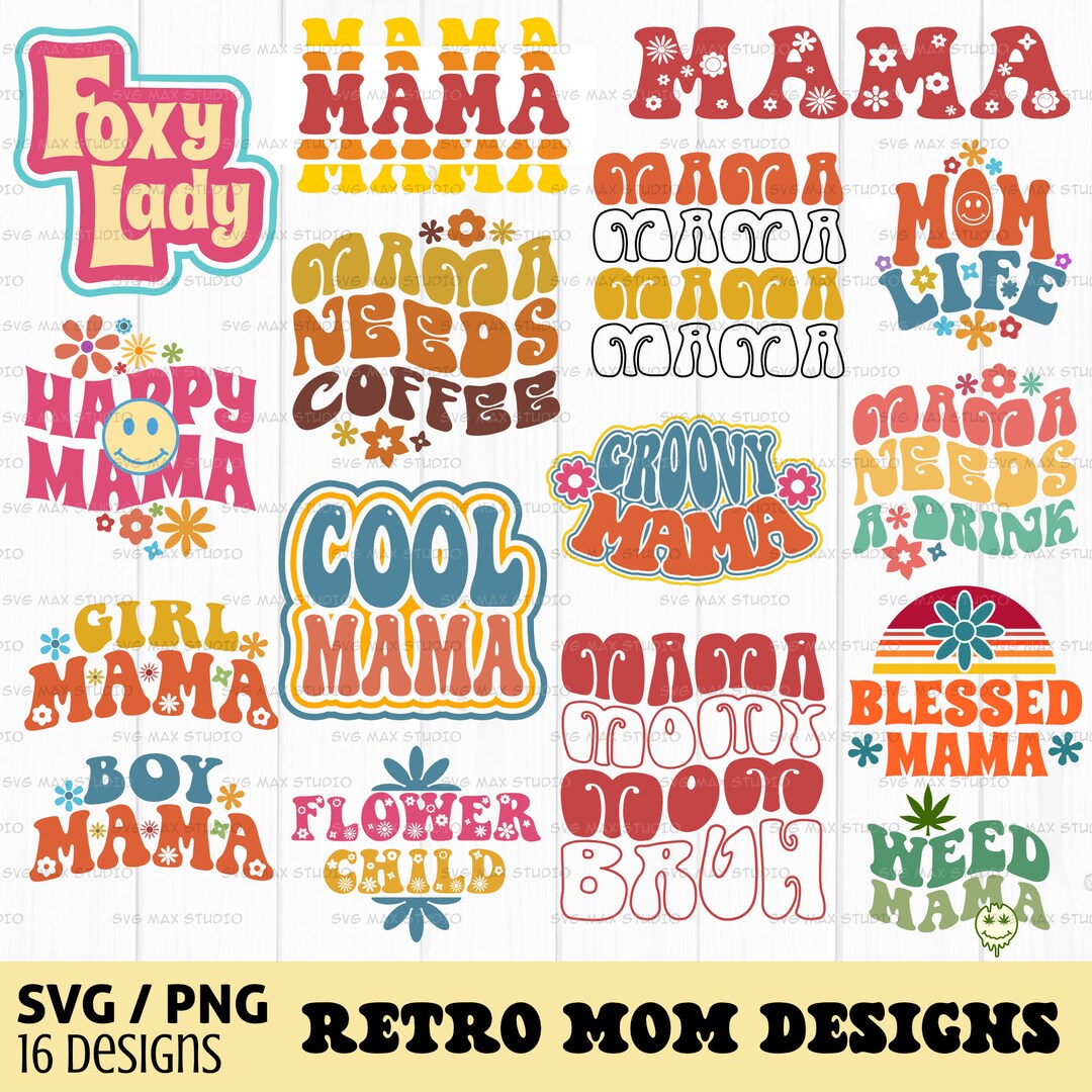 Retro Mom Svg, Png, Retro Mama Svg, Mom Birthday Svg, Mama Svg, Mothers ...