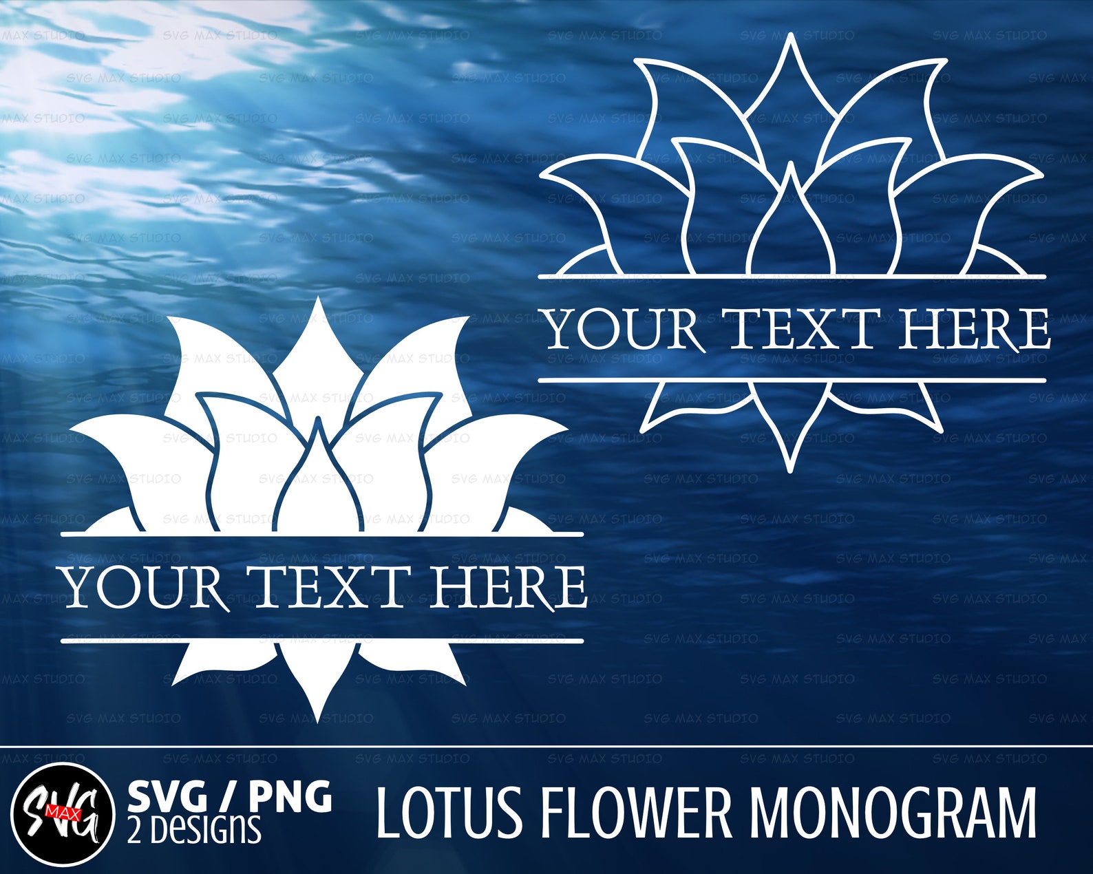 Lotus Svg Yoga Svg Lotus Monogram Svg Split Monogram Svg | Etsy