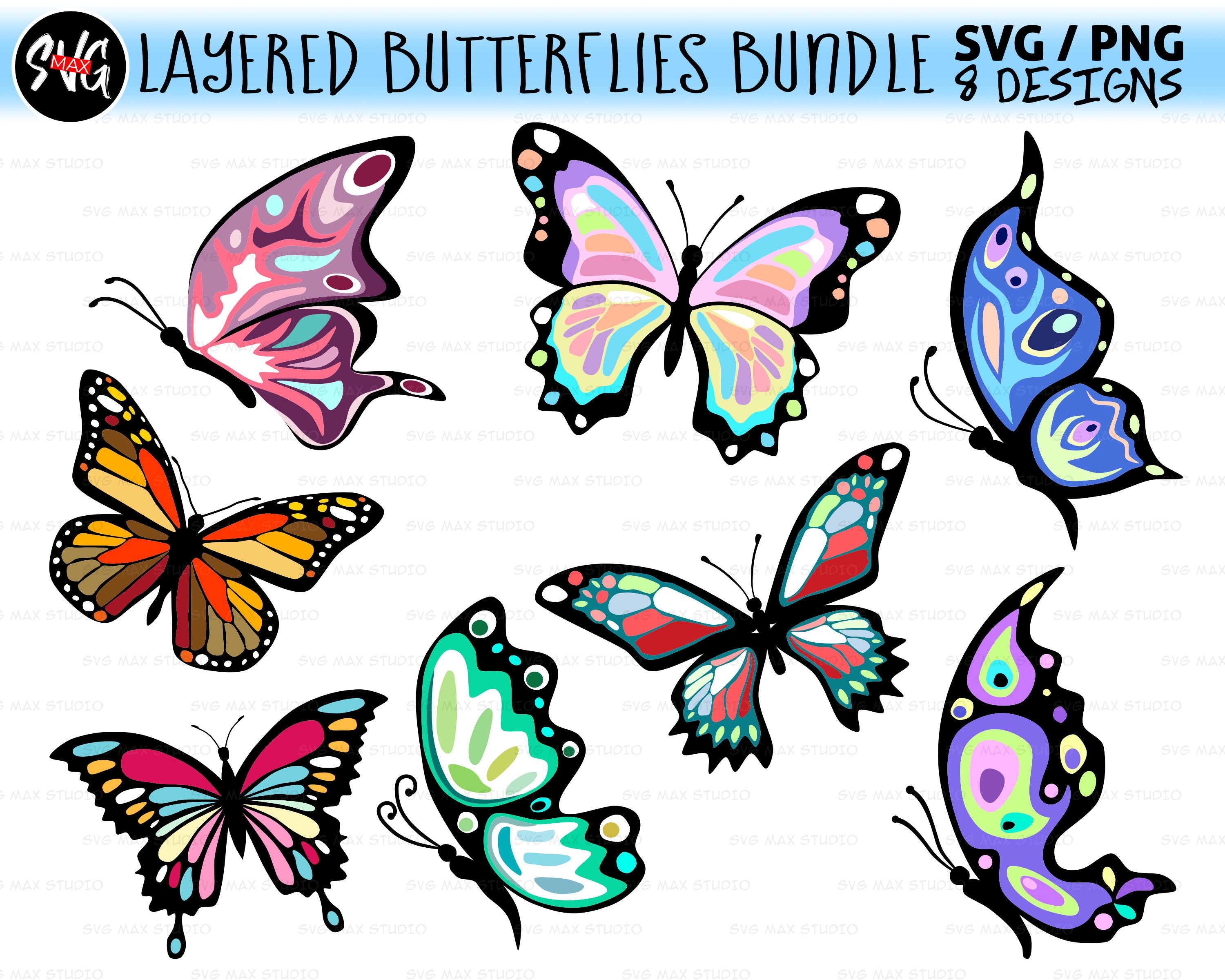 Butterfly svg bundle butterflies svg Butterfly png layered | Etsy