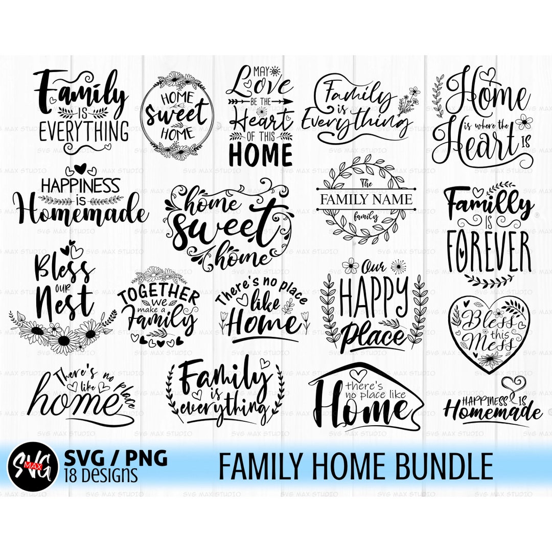 Family Sign Svg Bundle, Farmhouse Sign Svg, Farmhouse Quotes Svg, Home ...
