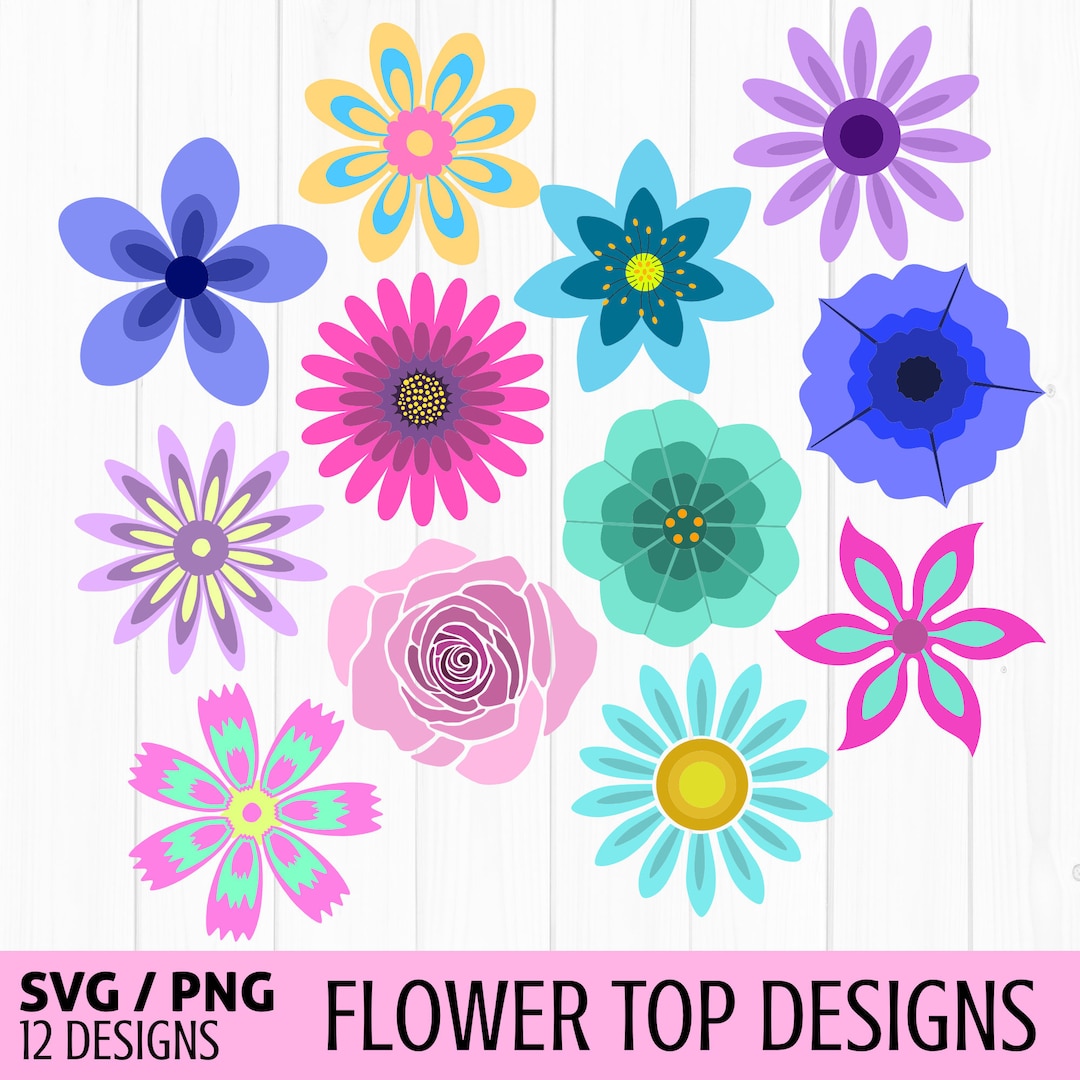 Layered Flowers Svg Bundle, Flower Svg, Floral Svg, Tropical Flower Svg ...