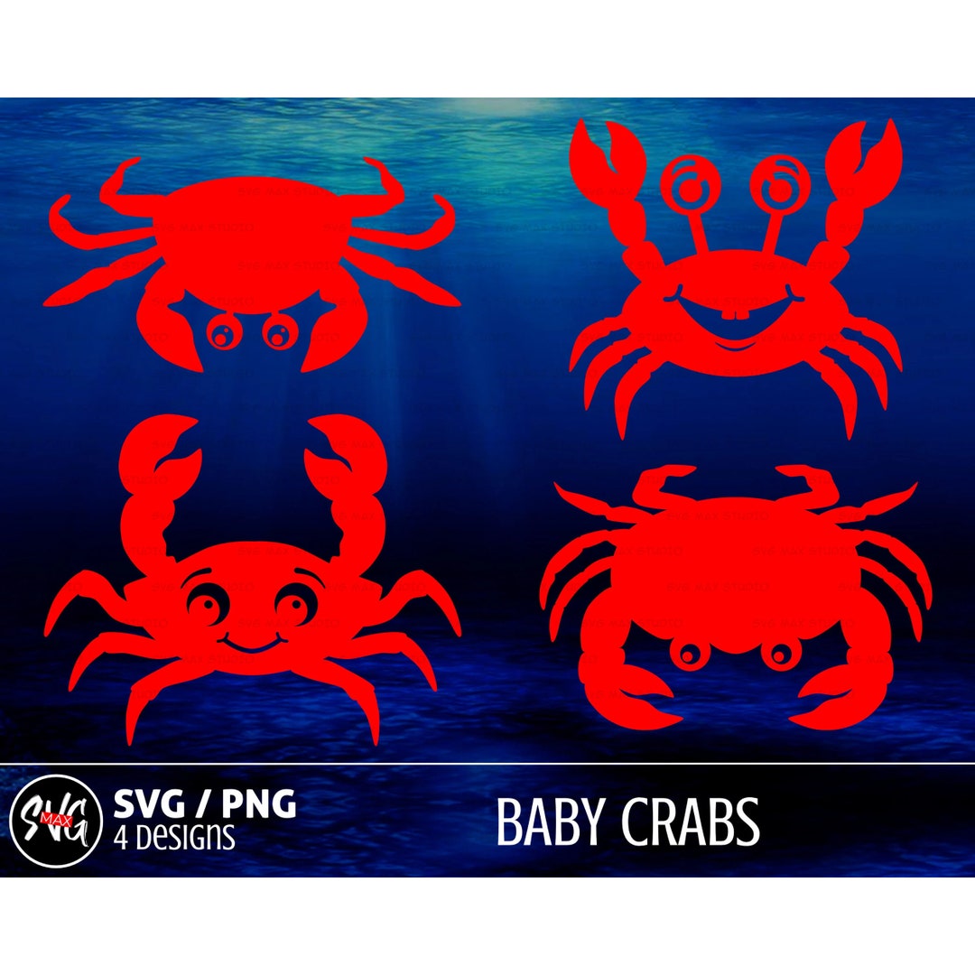 Crab Svg, Cute Crab Svg, Beach Svg, Crab Silhouette Svg, Png Summer Svg ...