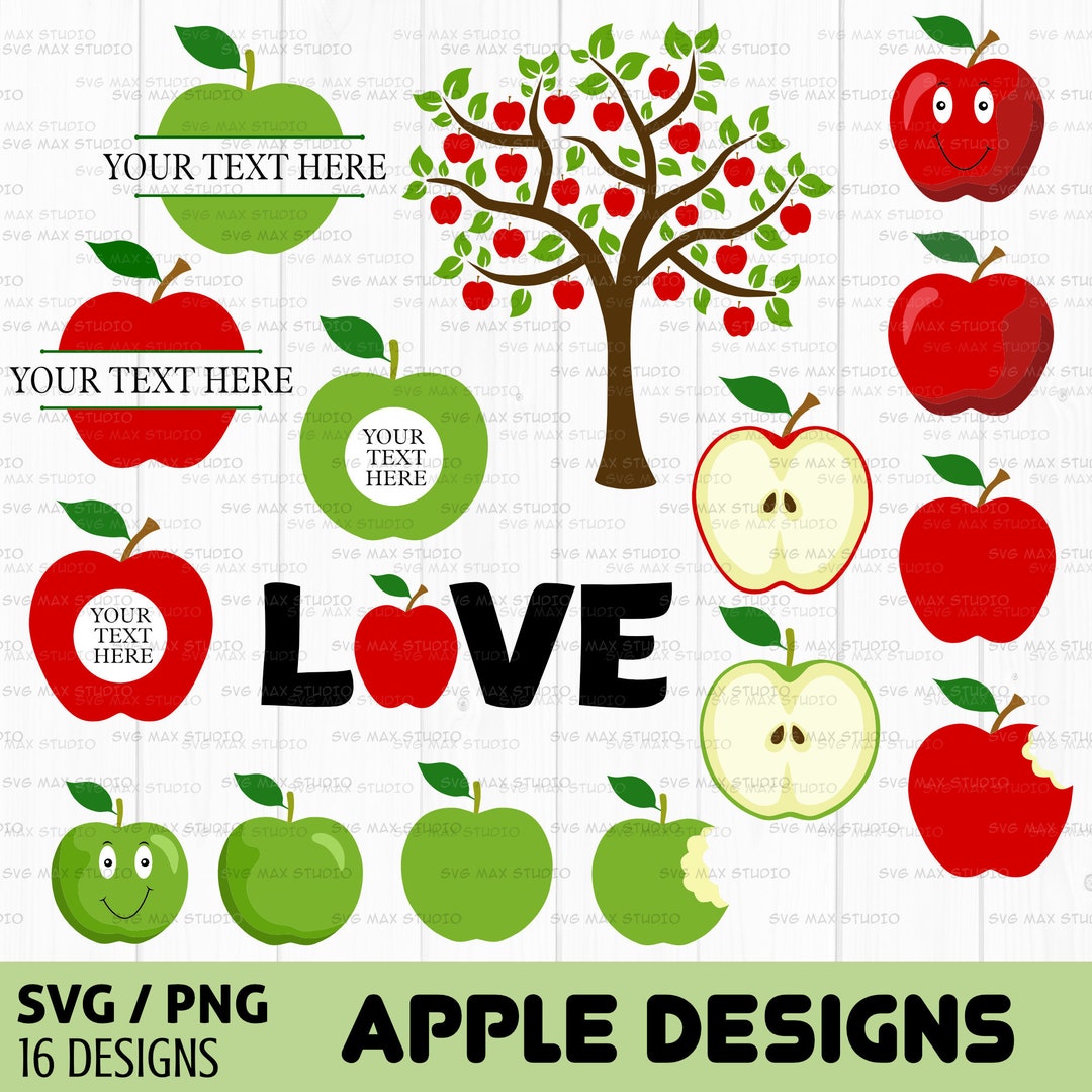 Apple Svg Bundle, Teacher Svg, School Svg, Teacher Life Svg, Apple ...