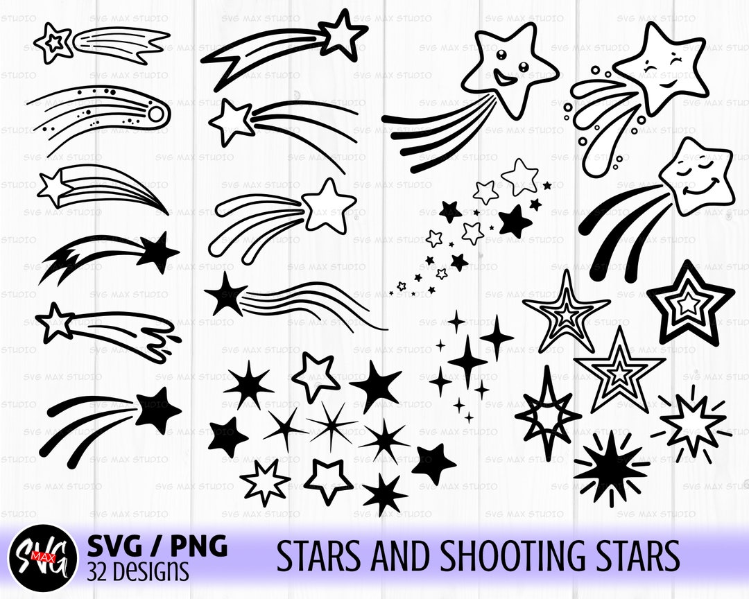 Star Svg, Shooting Star Svg, Space Svg, Science Svg, Sparkle Svg, Night ...