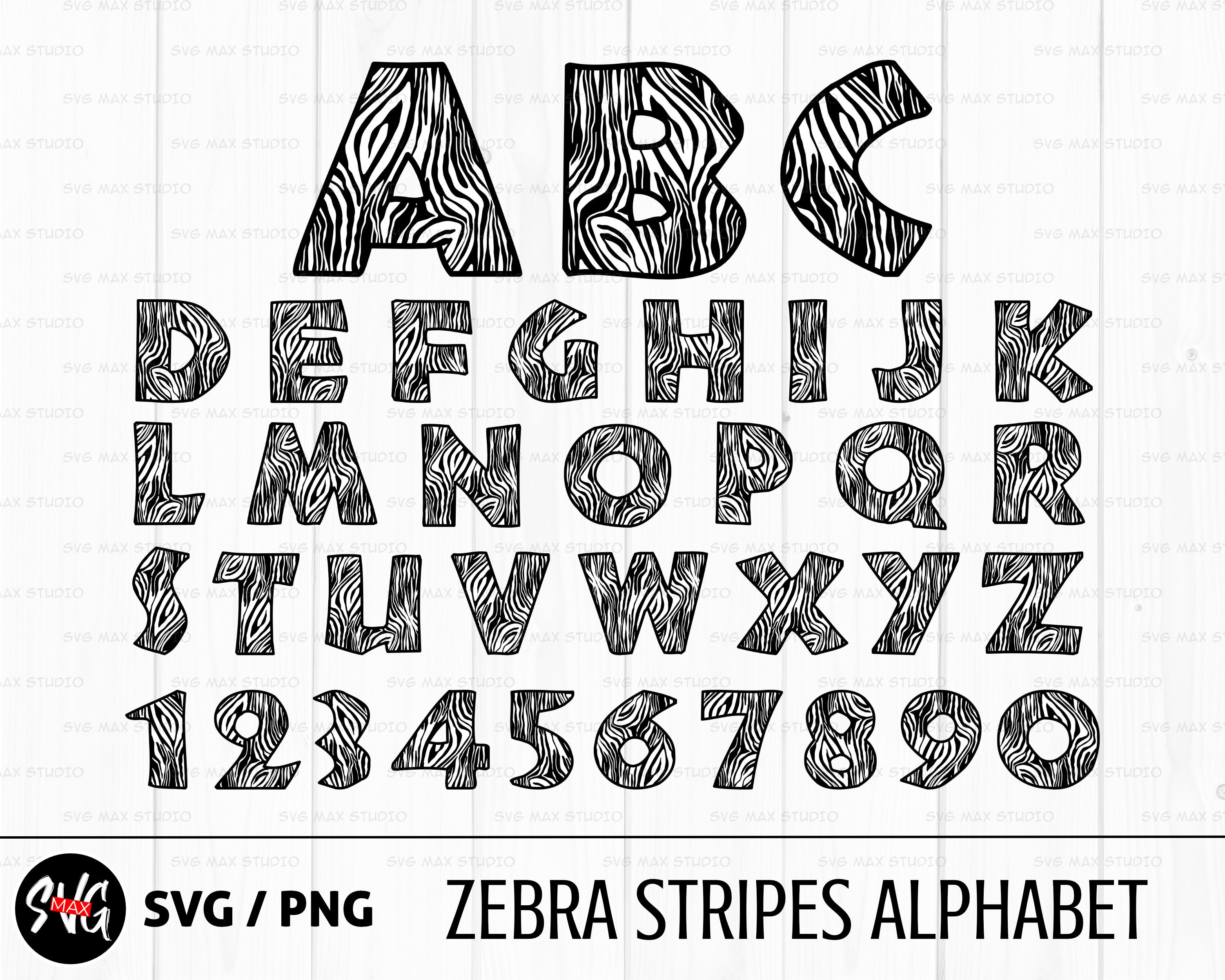 Zebra Stripes Font Svg Alphabet Svg Letters Svg Animal Font - Etsy ...