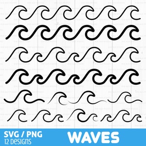 Wave Svg Bundle, Waves Svg, Png, Ocean Svg, Water Svg, Seaside Svg, Cut ...