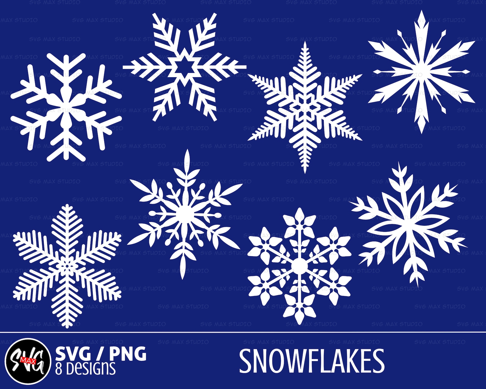Snowflake Svg Bundle Christmas Svg Winter Svg Let It Snow | Etsy