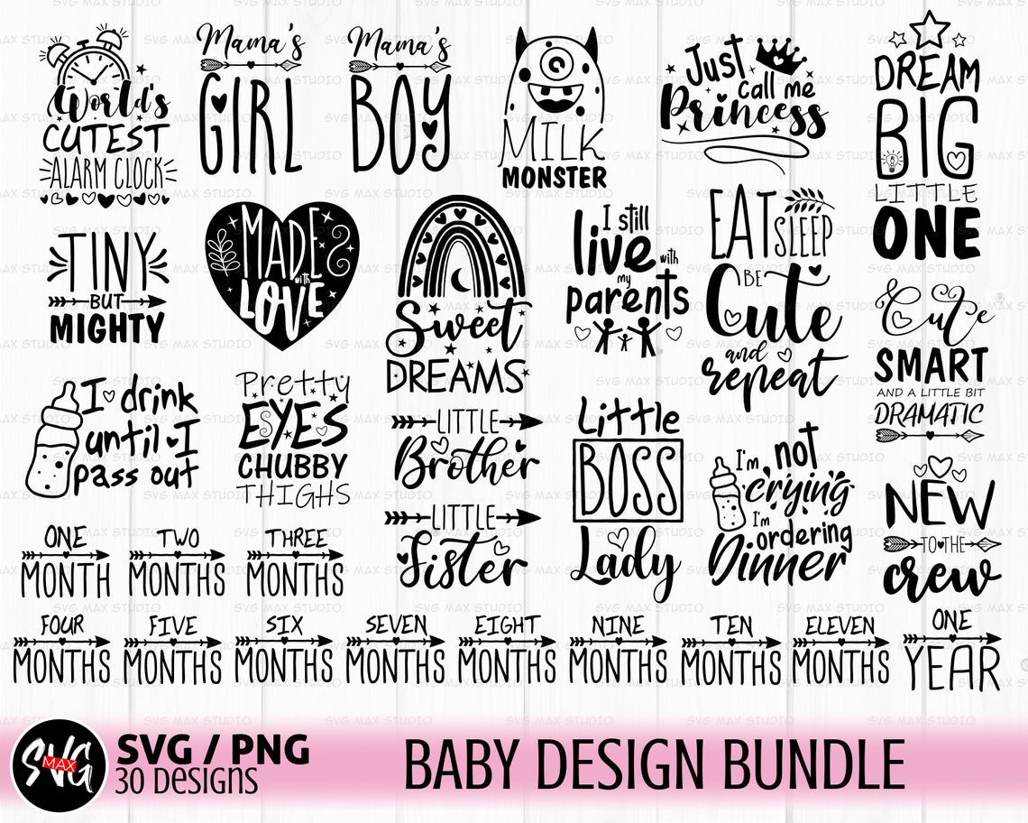 Baby Svg Bundle Newborn Svg Baby Sayings Svg Baby Girl Svg - Etsy