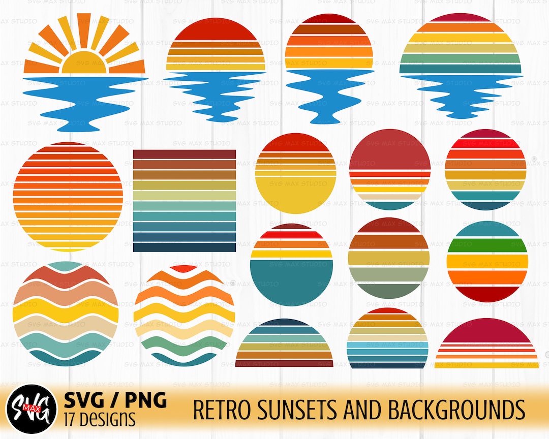 Retro Sunset Svg Png Vintage Sunset Svg Retro Sunset - Etsy